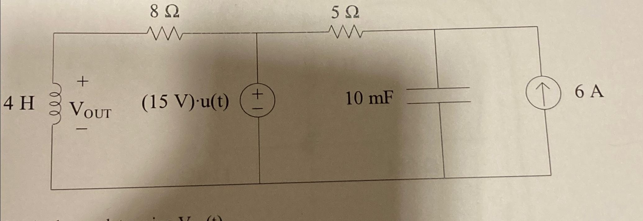 Solved find V_Out(t), ﻿use equation ﻿V_out(t) =A +Be^(t/tau) | Chegg.com