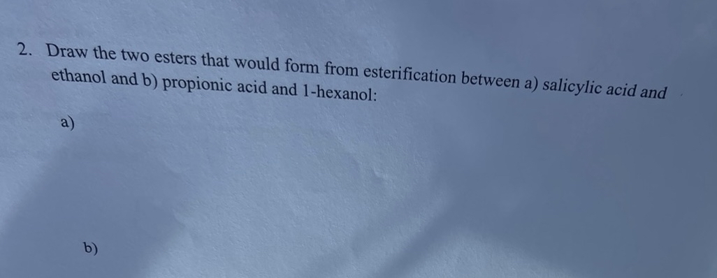 Solved Draw the two esters that would form from | Chegg.com