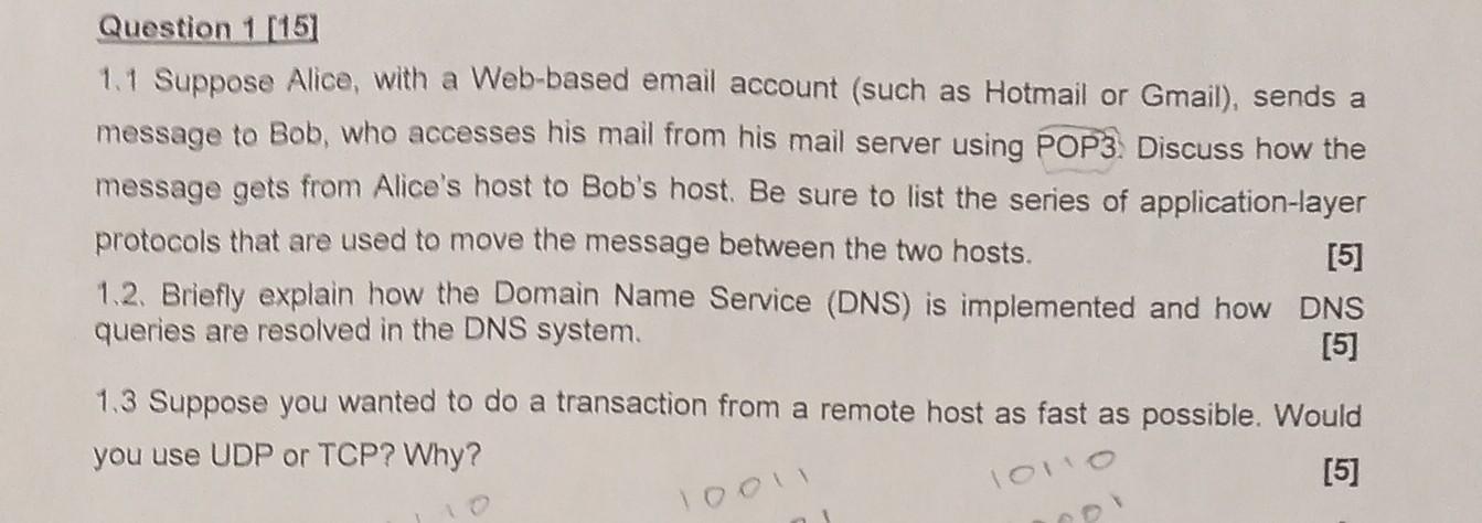 Solved Question 1[15] 1.1 Suppose Alice, with a Web-based | Chegg.com