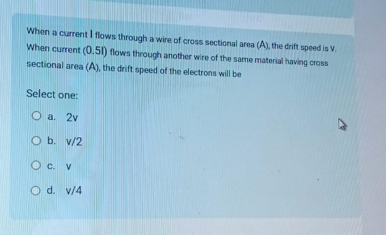 Solved When a current I flows through a wire of cross | Chegg.com