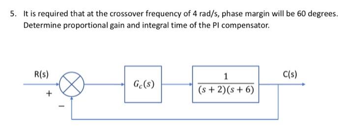 5. It is required that at the crossover frequency of | Chegg.com