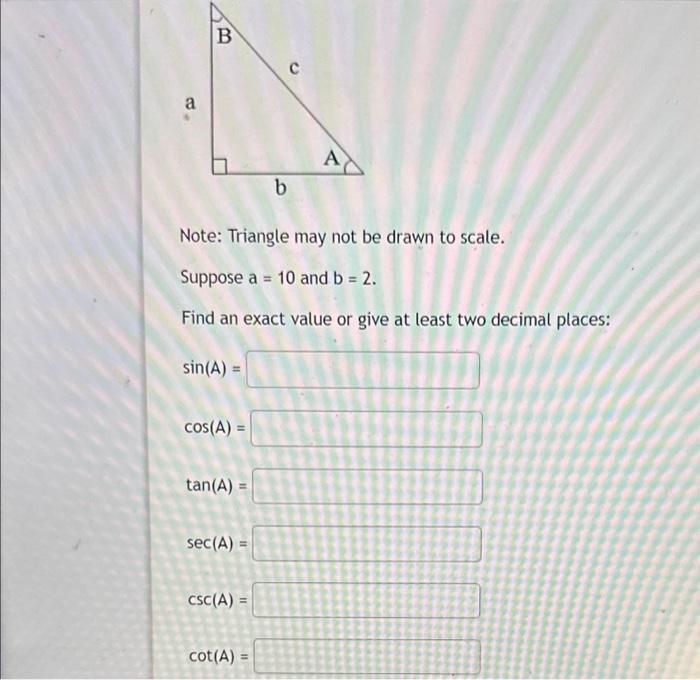 Solved Note: Triangle may not be drawn to scale. Suppose | Chegg.com