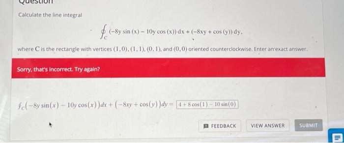 Solved Calculate the line integral | Chegg.com
