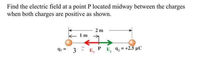 Solved Find the electric field at a point P located midway | Chegg.com