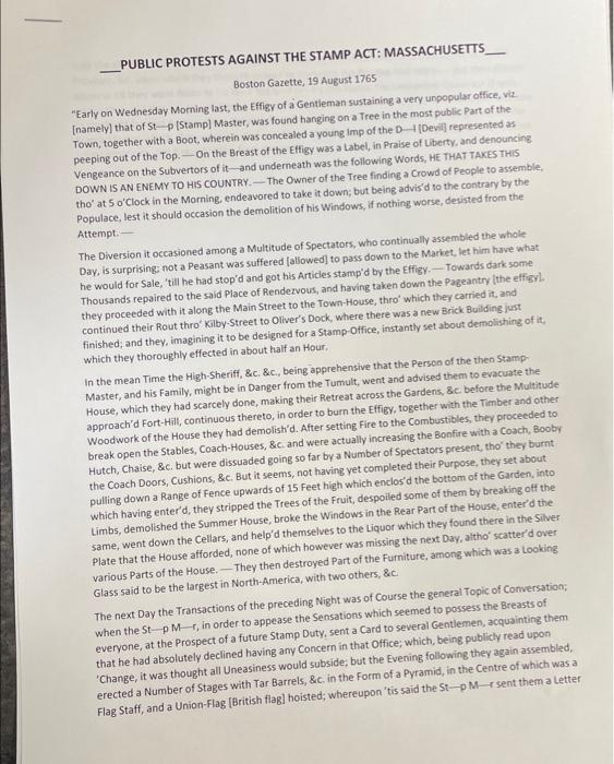 A LOYALIST DEFENDS THE STAMP ACT Joseph Galloway | Chegg.com