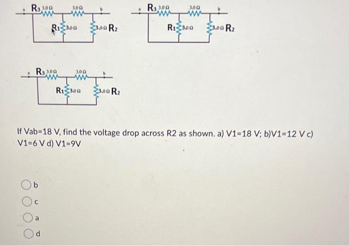 [Solved]: If ( mathrm{Vab}=18 mathrm{~V} ), find the vo