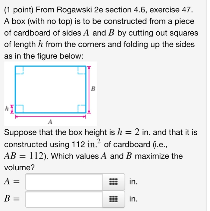 Solved (1 point) From Rogawski 2e section 4.6, exercise 47. | Chegg.com