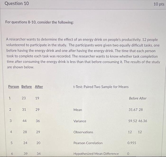 Solved For questions 8-10, consider the following: A | Chegg.com