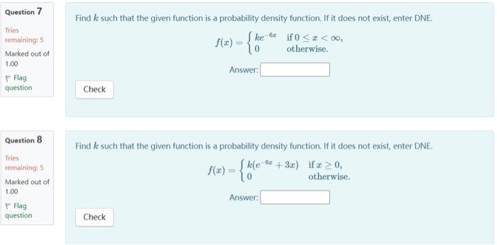 Solved Find k such that the given function is a probability | Chegg.com