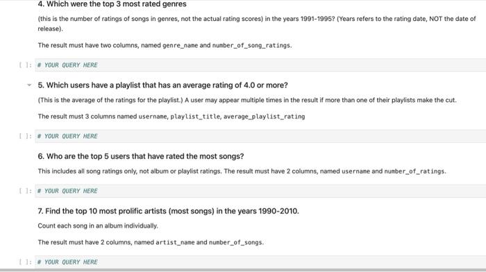 Solved Every query must be written in a single SQL | Chegg.com