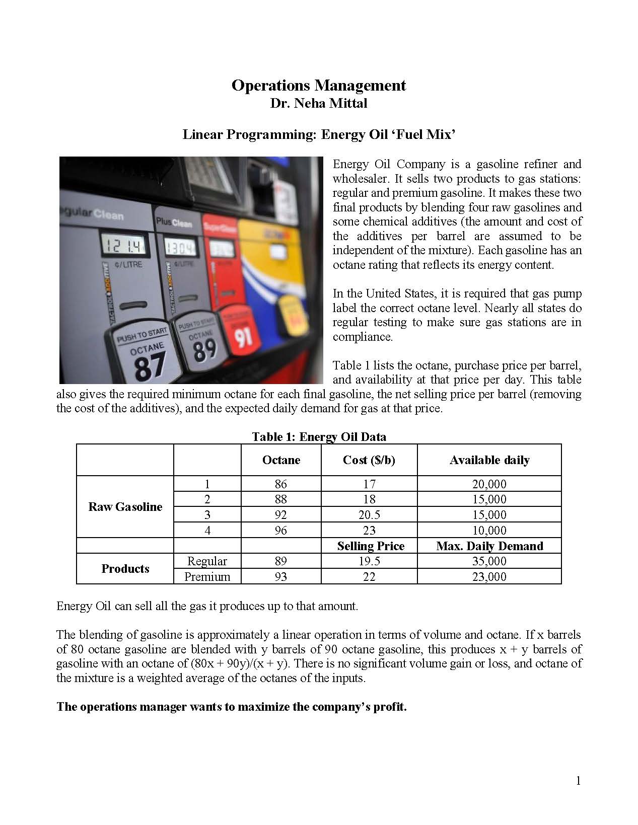 Solved Operations ManagementDr. ﻿Neha MittalLinear | Chegg.com