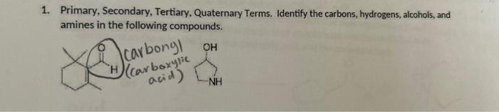 Solved Primary, Secondary, Tertiary, Quaternary Terms. | Chegg.com