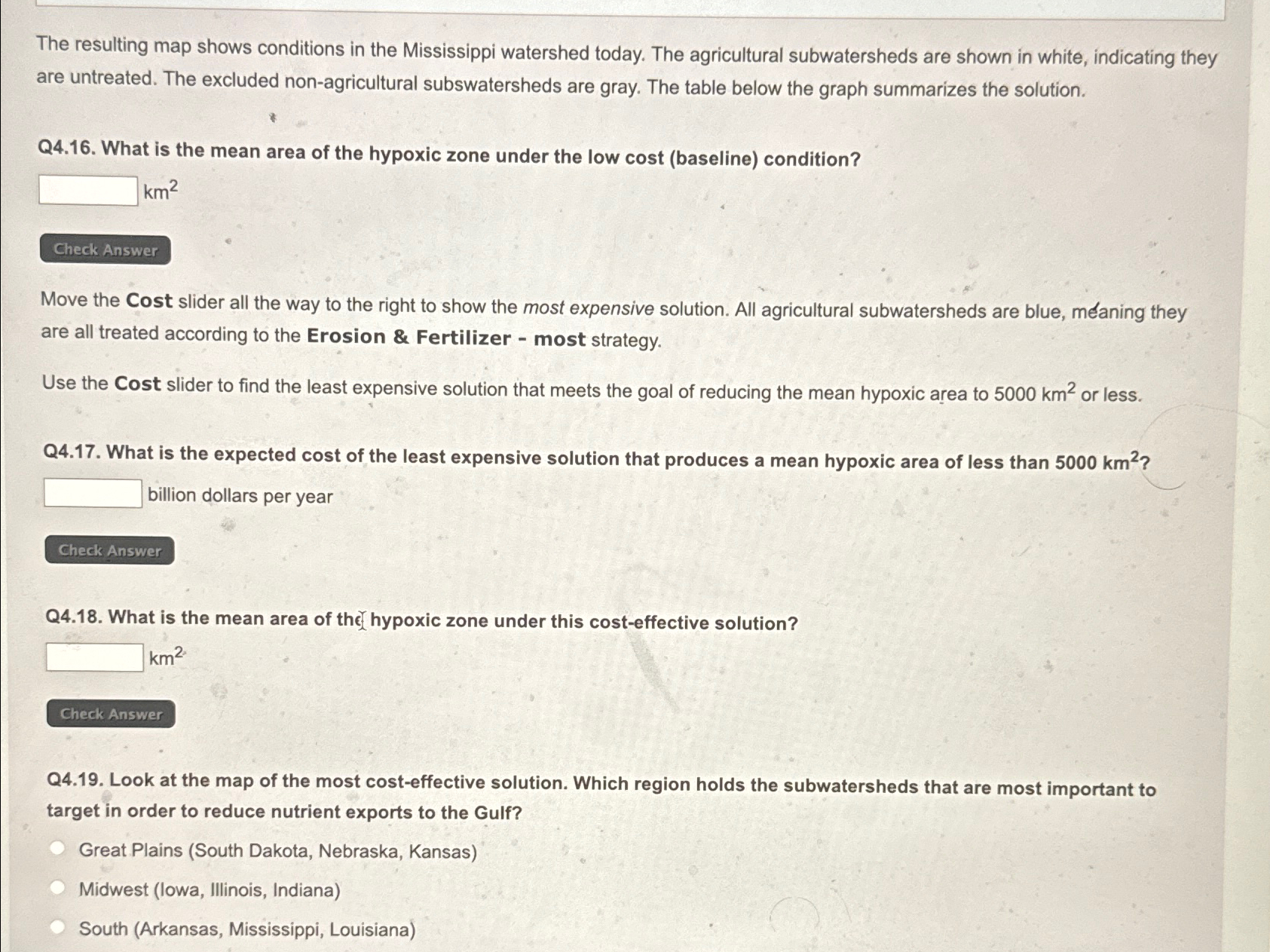 Solved The resulting map shows conditions in the Mississippi | Chegg.com