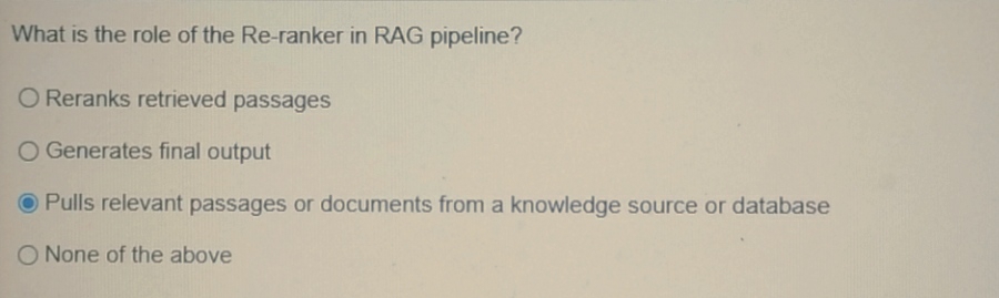 Solved What is the role of the Re-ranker in RAG | Chegg.com