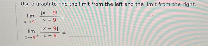 Solved Use a graph to find the limit from the left and the | Chegg.com