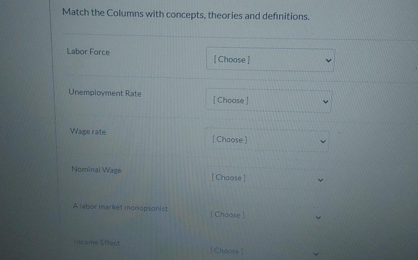 Solved Match the Columns with concepts, theories and | Chegg.com