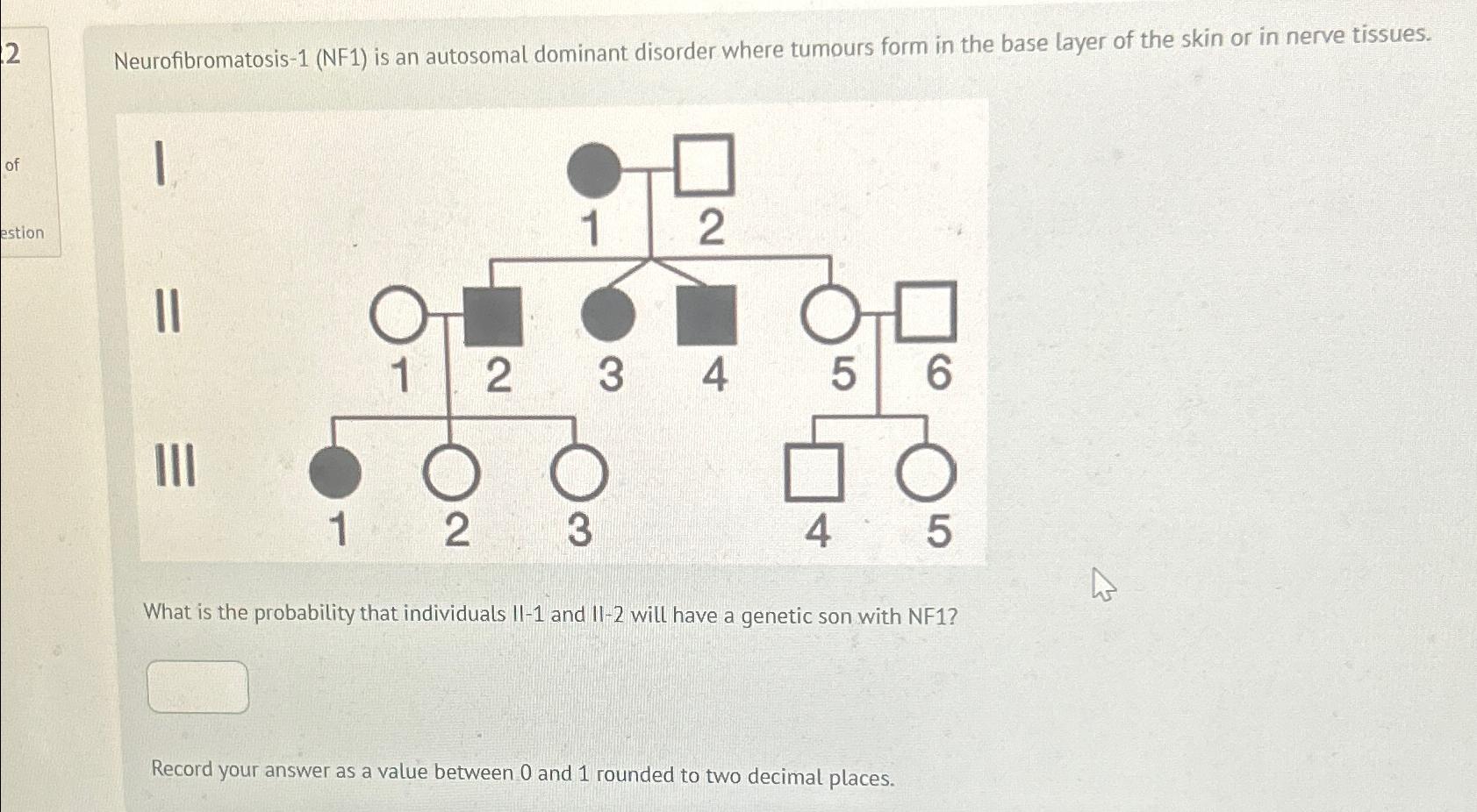 Solved 2Neurofibromatosis-1 (NF1) ﻿is an autosomal dominant | Chegg.com