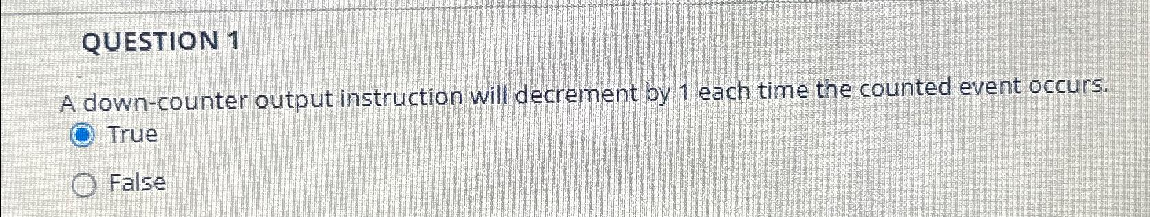 Solved QUESTION 1A down-counter output instruction will | Chegg.com