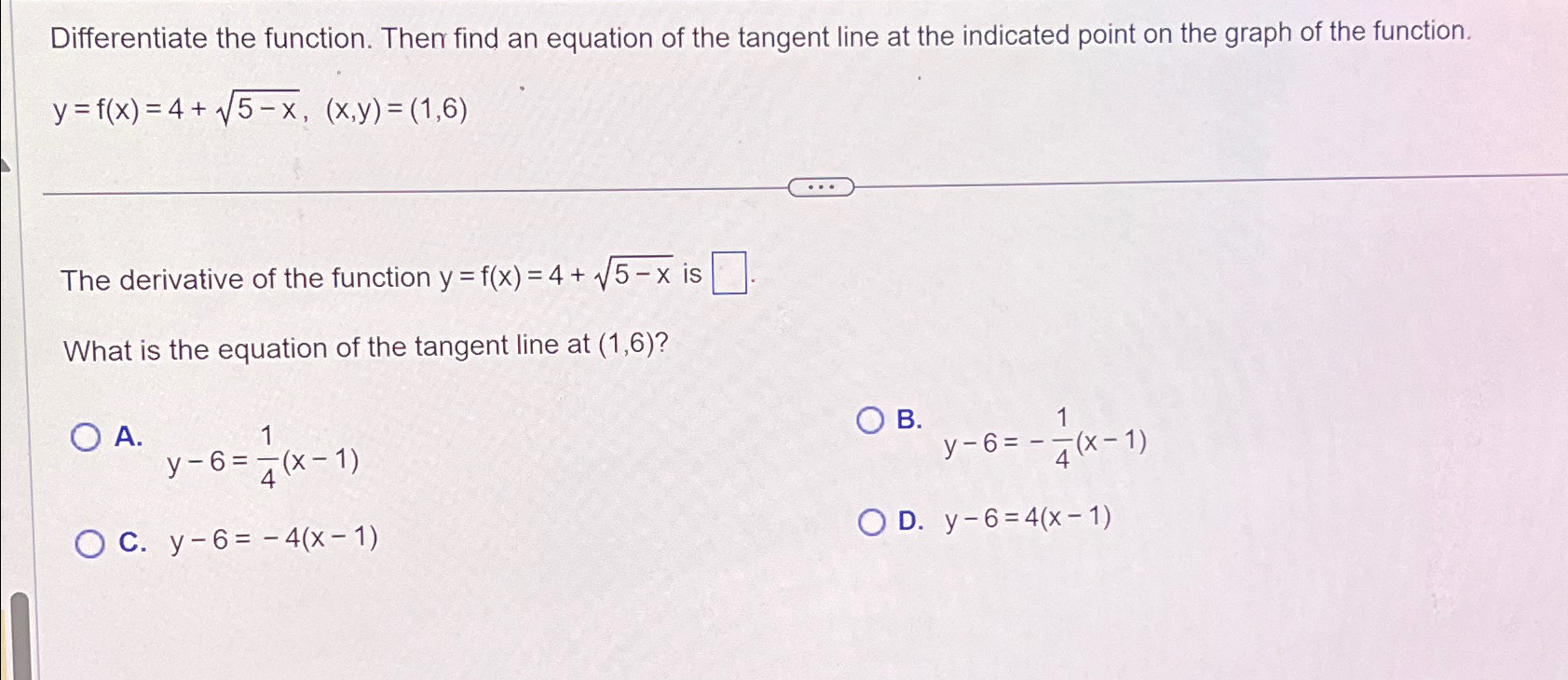 Solved Differentiate the function. Then find an equation of | Chegg.com