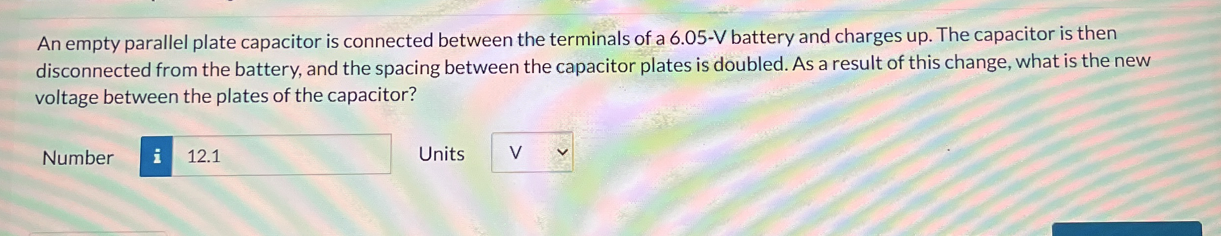 An empty parallel plate capacitor is connected | Chegg.com