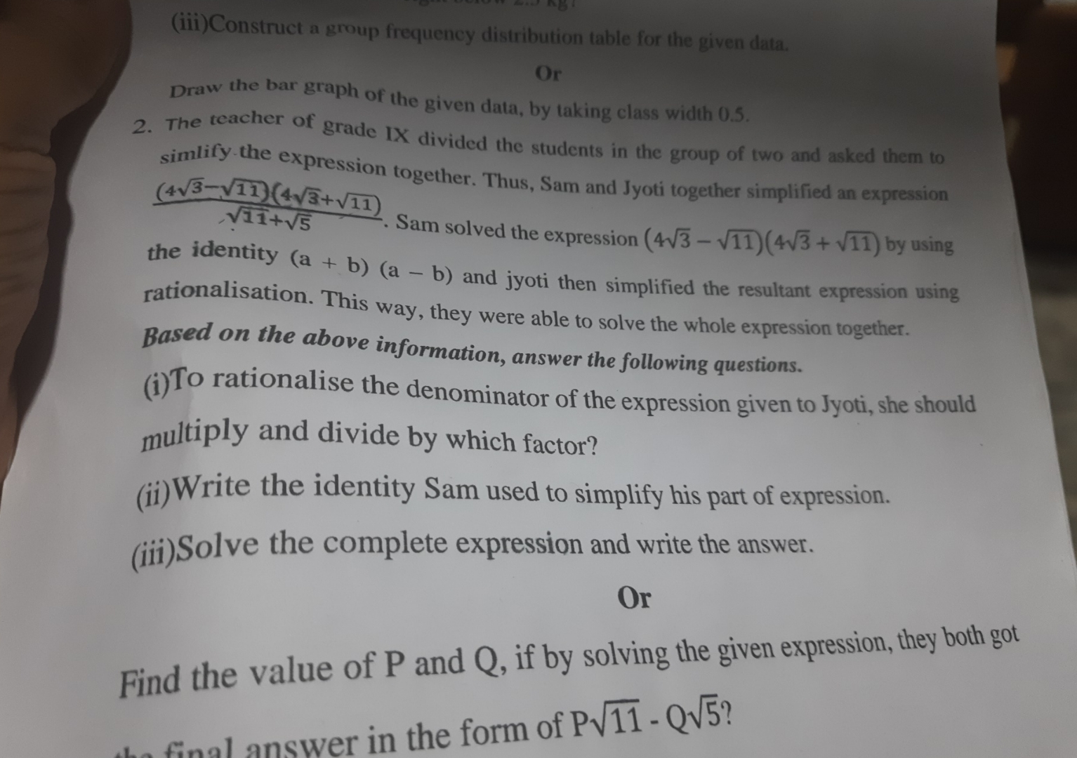Solved Explain how to solve (iii)Construct a group frequency | Chegg.com