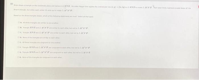 Solved 1pt Brian draws a triangle on the coordinate plane | Chegg.com