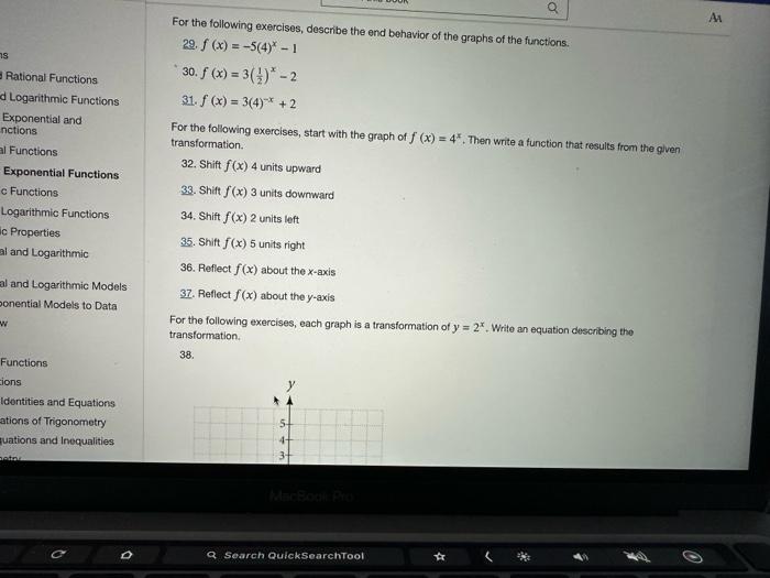 Solved Functions ponential Functions Functions garithmic | Chegg.com
