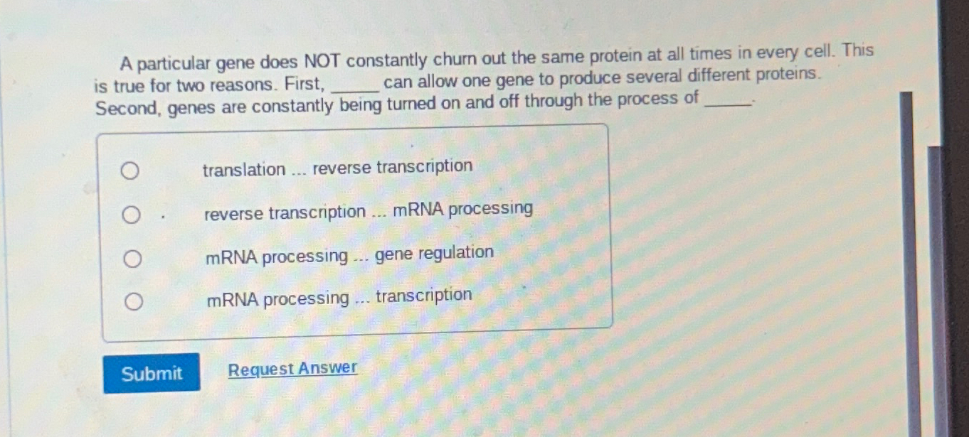 Solved A particular gene does NOT constantly churn out the | Chegg.com