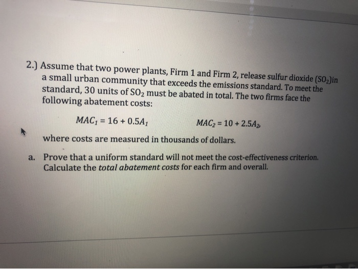 Solved The Command and Control Approach 1.) Suppose that the | Chegg.com