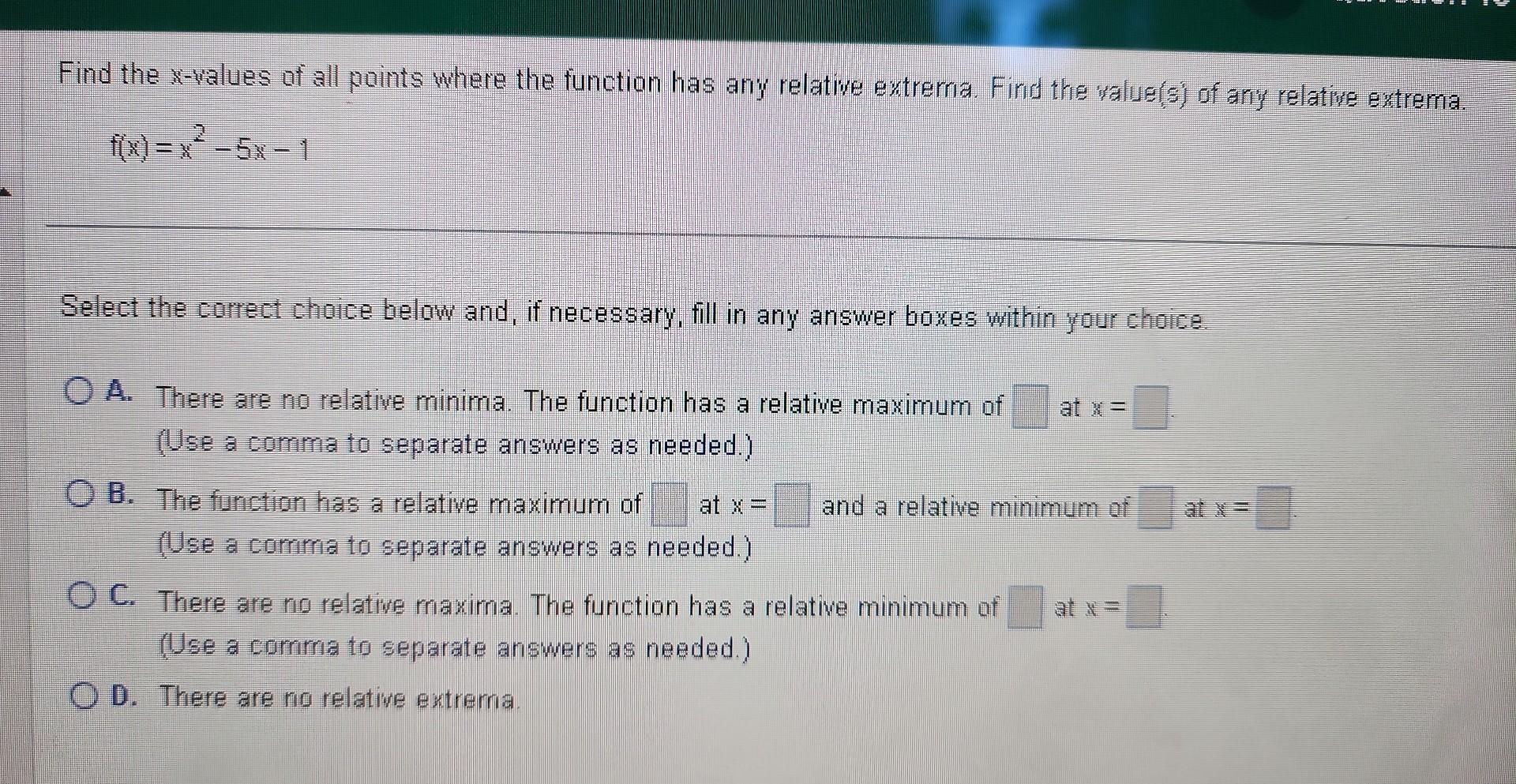 Solved Find the x-values of all points where the function | Chegg.com
