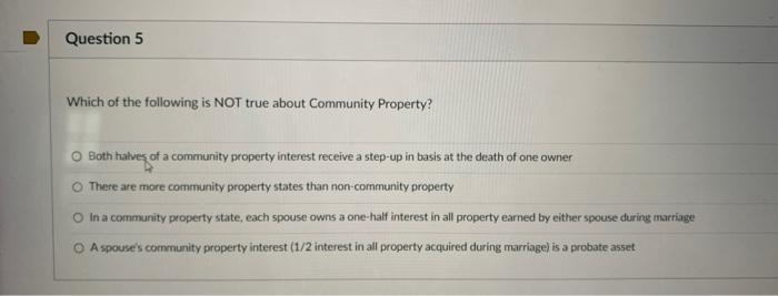 Solved Which of the following is NOT true about Community | Chegg.com
