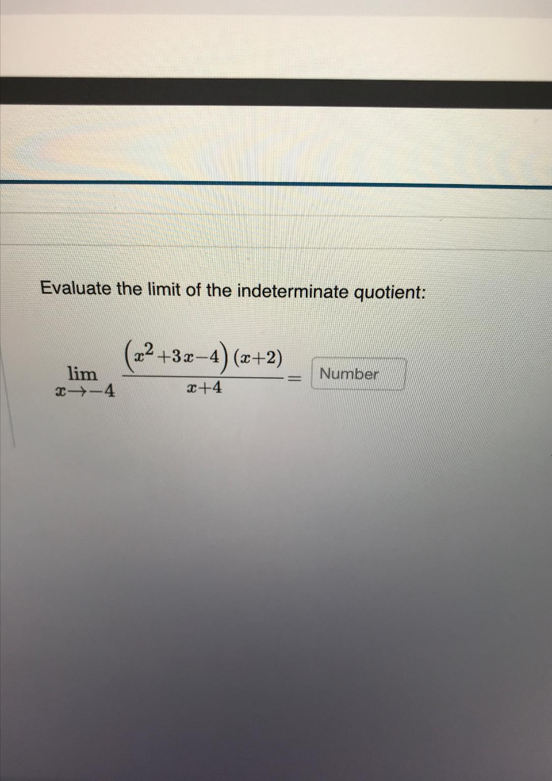Solved Evaluate the limit of the indeterminate | Chegg.com