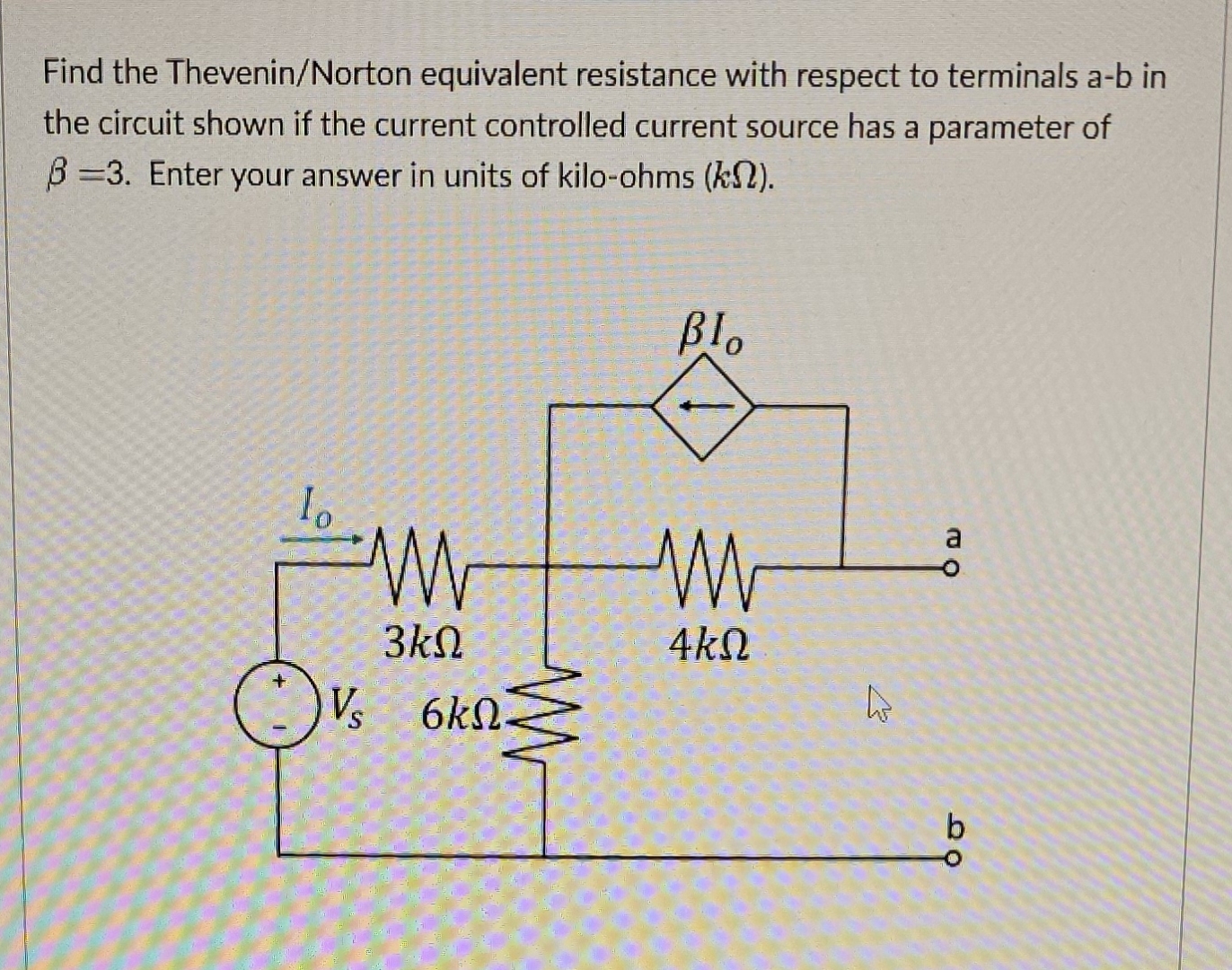 Solved Find the Thevenin/Norton equivalent resistance with | Chegg.com