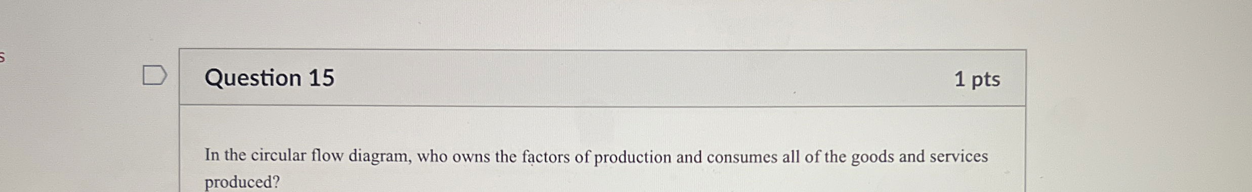 Solved Question 151 ﻿ptsIn the circular flow diagram, who | Chegg.com