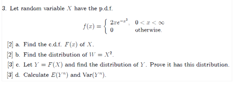 Solved Let random variable x ﻿have the | Chegg.com