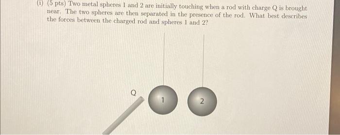 Solved (i) (5pts) Two metal spheres 1 and 2 are initially | Chegg.com