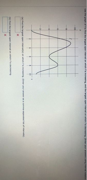 Solved Use the graph off to find the largest open interval | Chegg.com