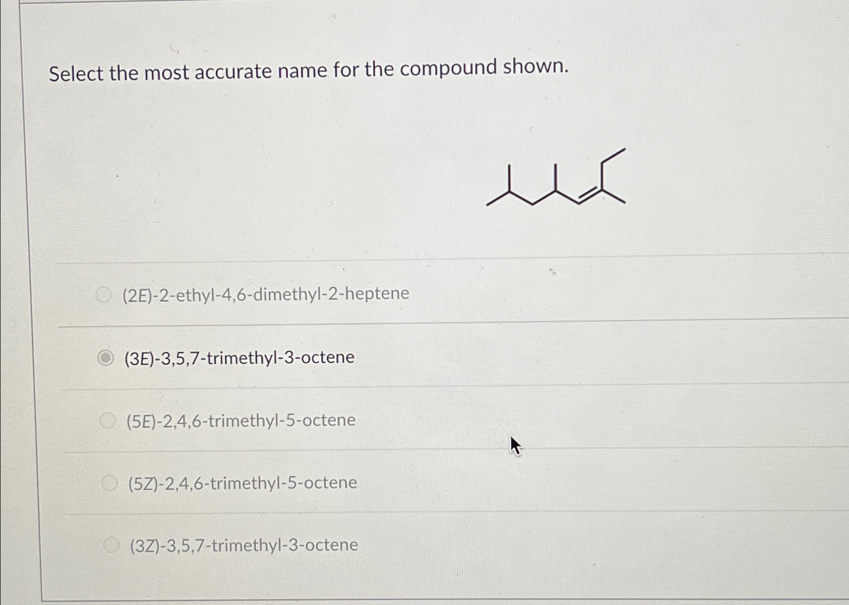 Solved Select the most accurate name for the compound | Chegg.com