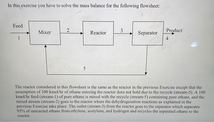 In this exercise you have to solve the mass balance | Chegg.com