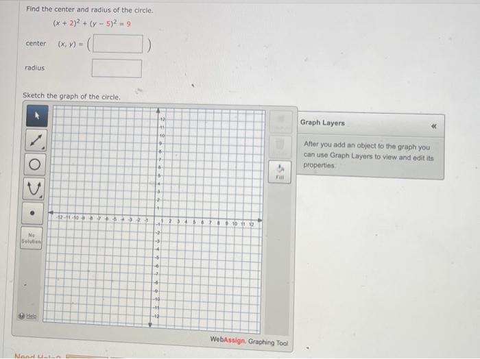 Solved Find the center and radius of the circle. | Chegg.com