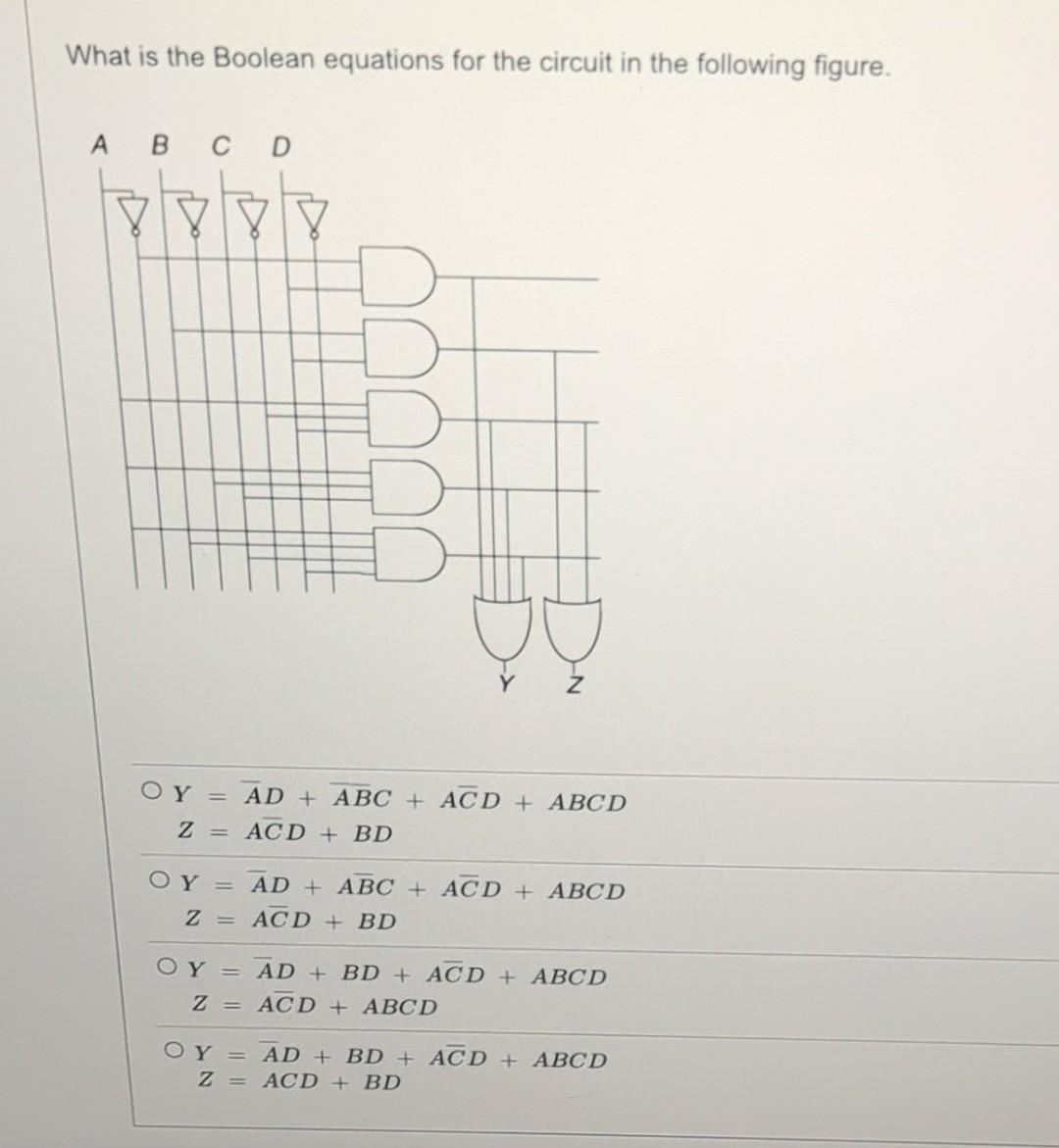 Solved What is the Boolean expressions for the following | Chegg.com