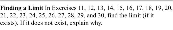Solved Finding a Limit In Exercises | Chegg.com