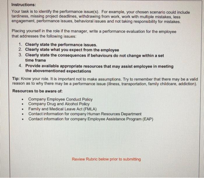 Solved Details: Select one of the employee scenarios below | Chegg.com