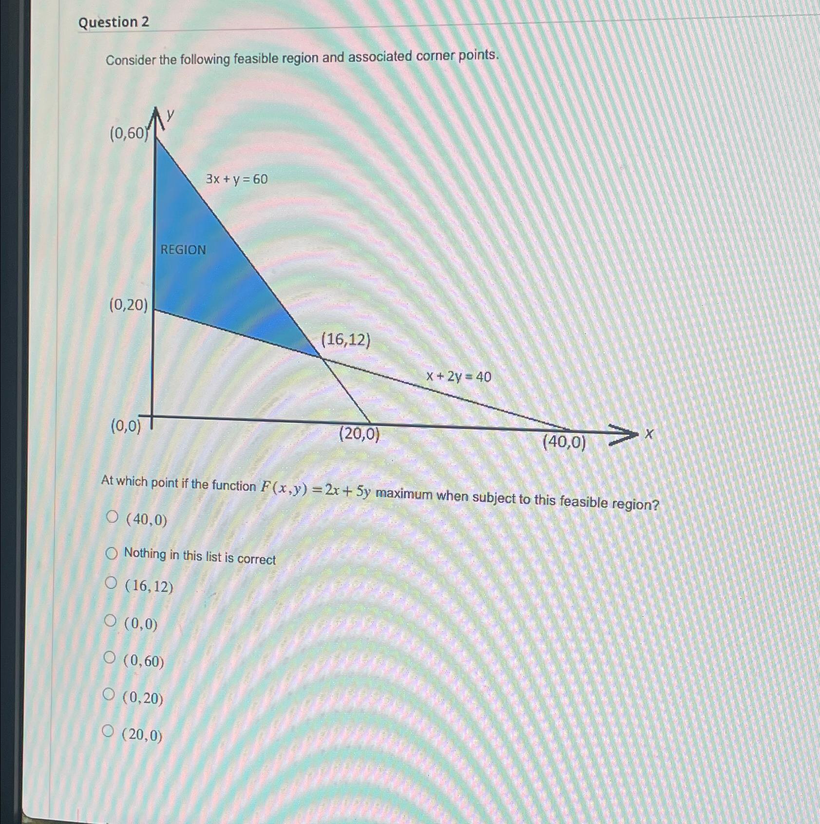 Solved Question 2Consider the following feasible region and | Chegg.com Solved Question 2Consider the following feasible region and | Chegg.com