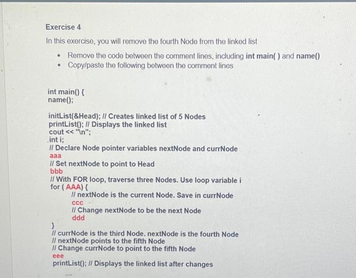 Solved Exercise 4 In this exercise, you will remove the | Chegg.com