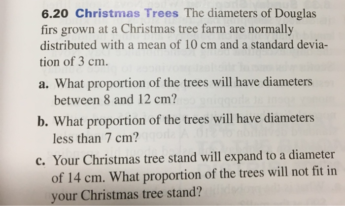 Solved 6.20 Christmas Trees The diameters of Douglas firs | Chegg.com