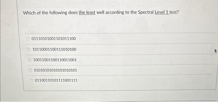 Solved Which of the following does the least well according | Chegg.com