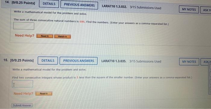 Solved Write a mathematical model for the problem and solve. | Chegg.com