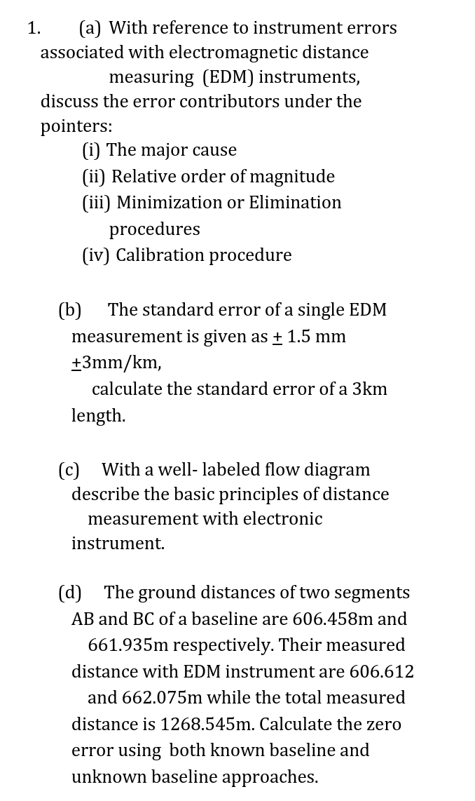 Solved 1. (a) With reference to instrument errors associated | Chegg.com