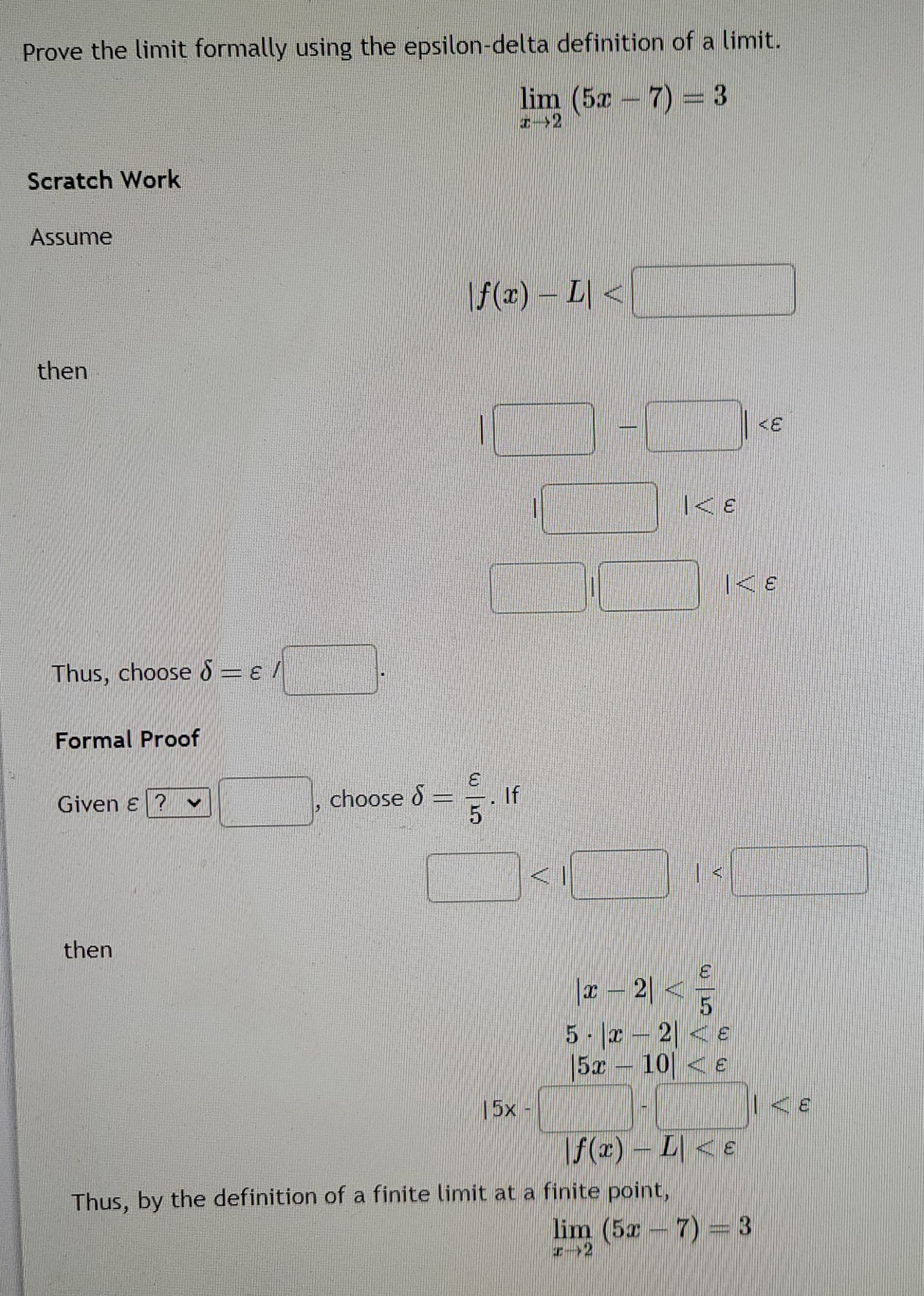 Solved Prove the limit formally using the epsilon-delta | Chegg.com